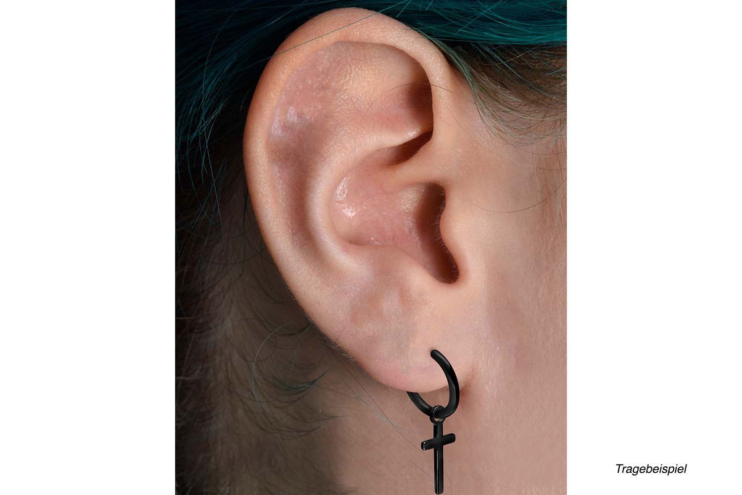 Surgical steel ear clicker creoles CROSS | PIERCINGLINE